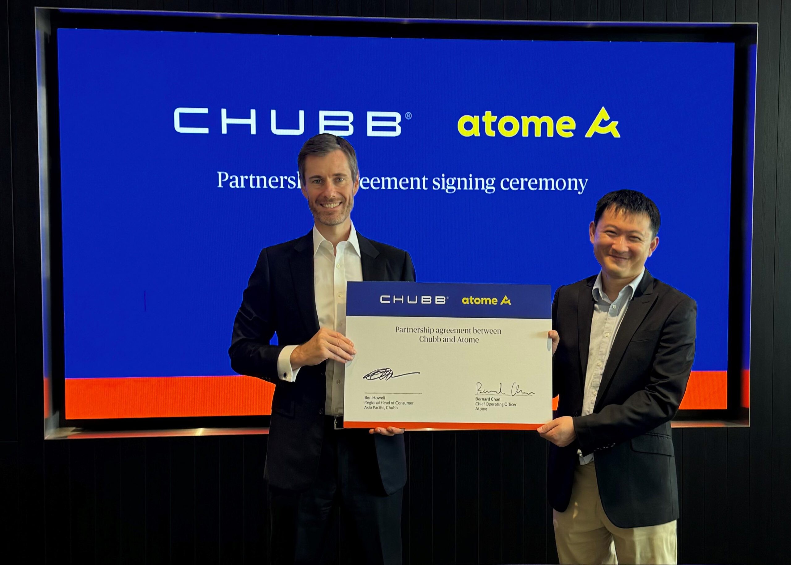 Chubb partners Atome to co-create insurance products for SEA - TNGlobal