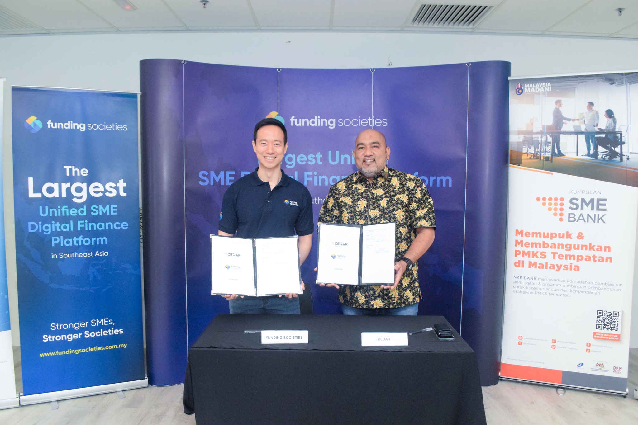 Funding Societies, SME Bank’s CEDAR team up to mobilize $12M in financing for Malaysian SMEs ...