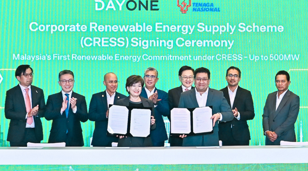 DayOne signs CRESS agreement with TNB to secure up to 500MW of renewable energy - TNGlobal
